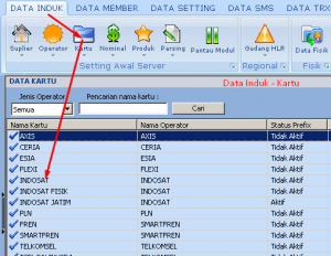 Data Induk – Kartu – Tutorial Software Pulsa Tiger Engine