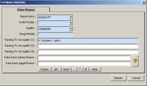 Data Induk – Parsing – Tutorial Software Pulsa Tiger Engine