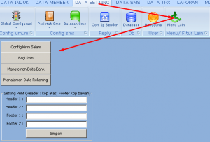 Data Setting – Menu Lain – Tutorial Software Pulsa Tiger Engine